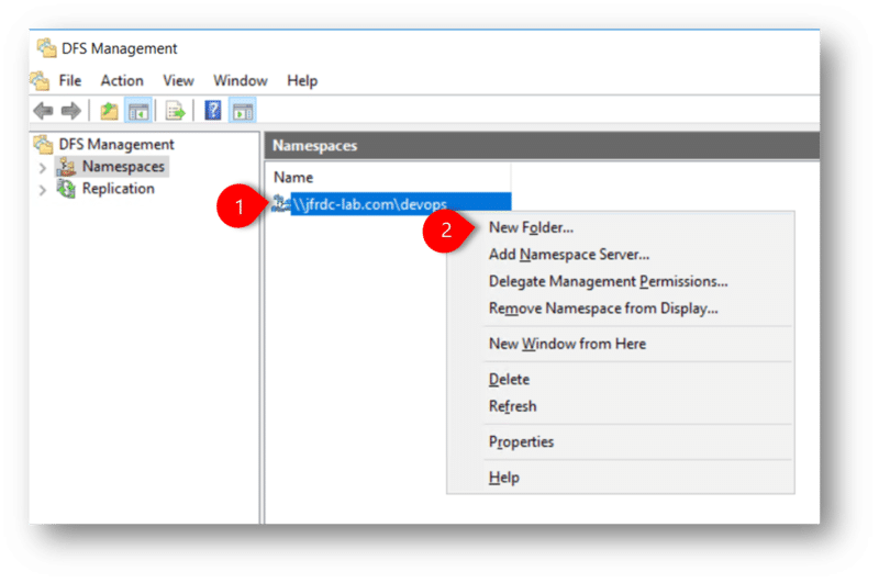 Adding a Target Folder to a Namespace - Server Academy