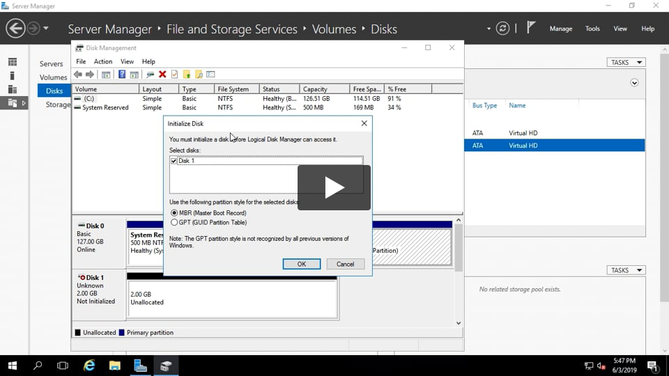 Disk Initialization and Partition Styles – ServerAcademy.com