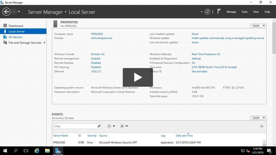 Installing The Wsus Role